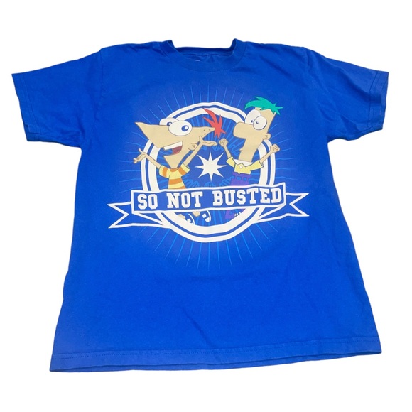 Disney | Shirts & Tops | Disney Phineas Ferb So Not Busted Boys Tshirt ...